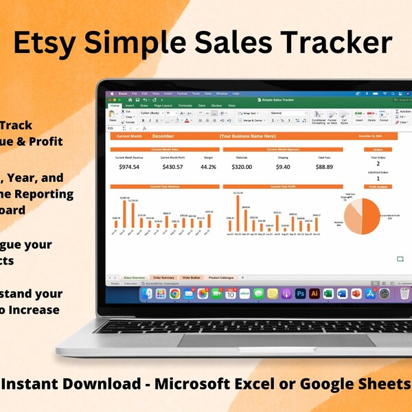 Excel Template Sales - Etsy