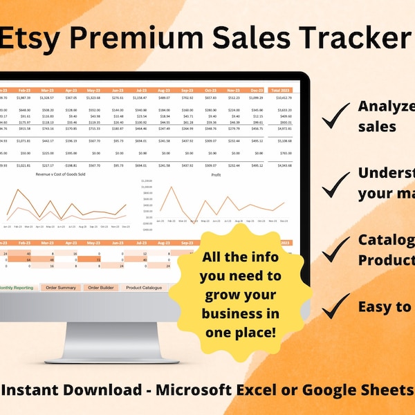 Analytic Spreadsheet Tracker - Etsy