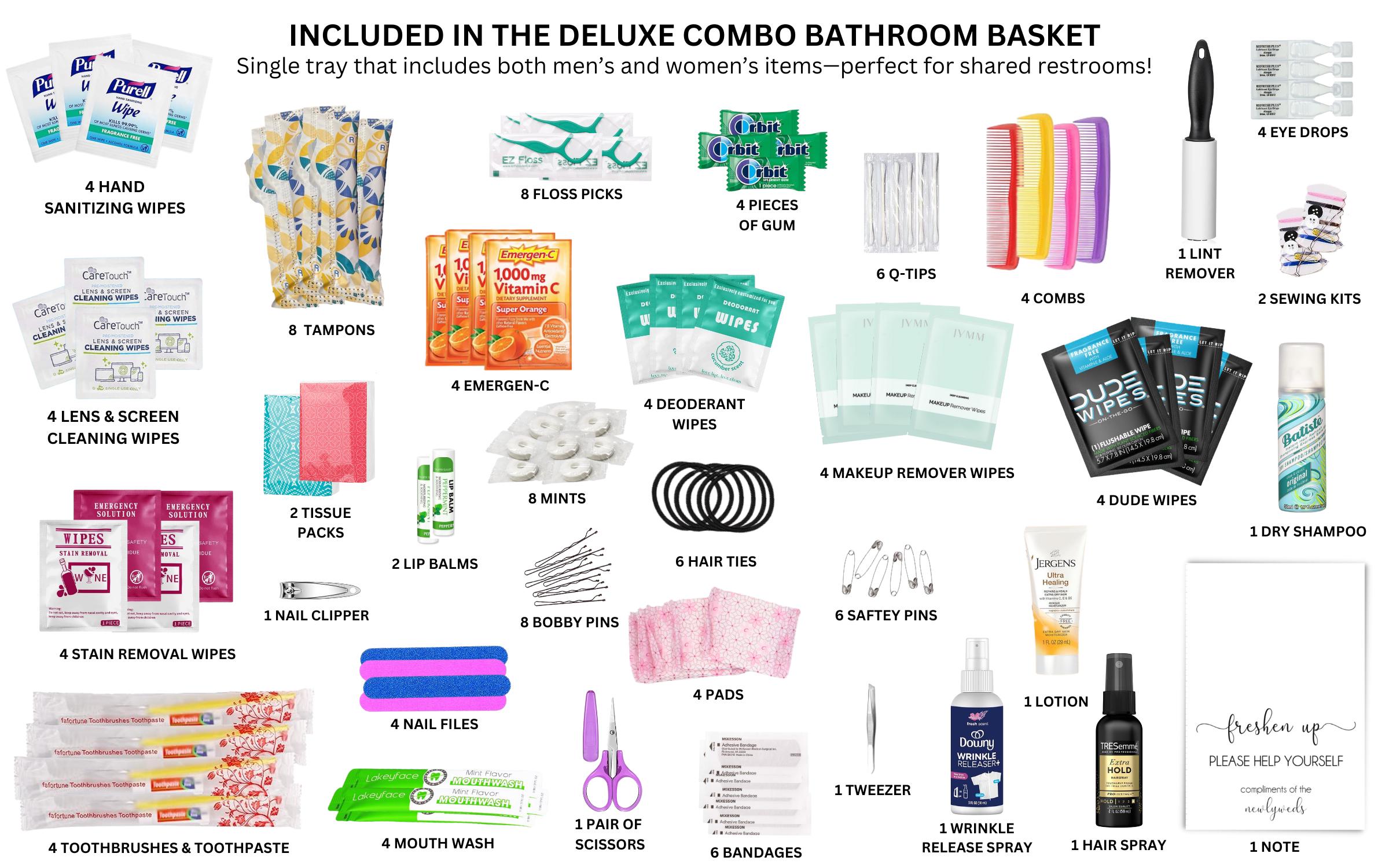 Deluxe Wedding Bathroom Amenity Basket: Personalized Restroom ...