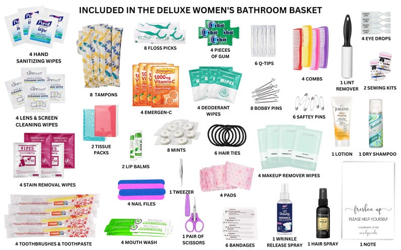 Deluxe Wedding Bathroom Amenity Basket: Personalized Restroom ...