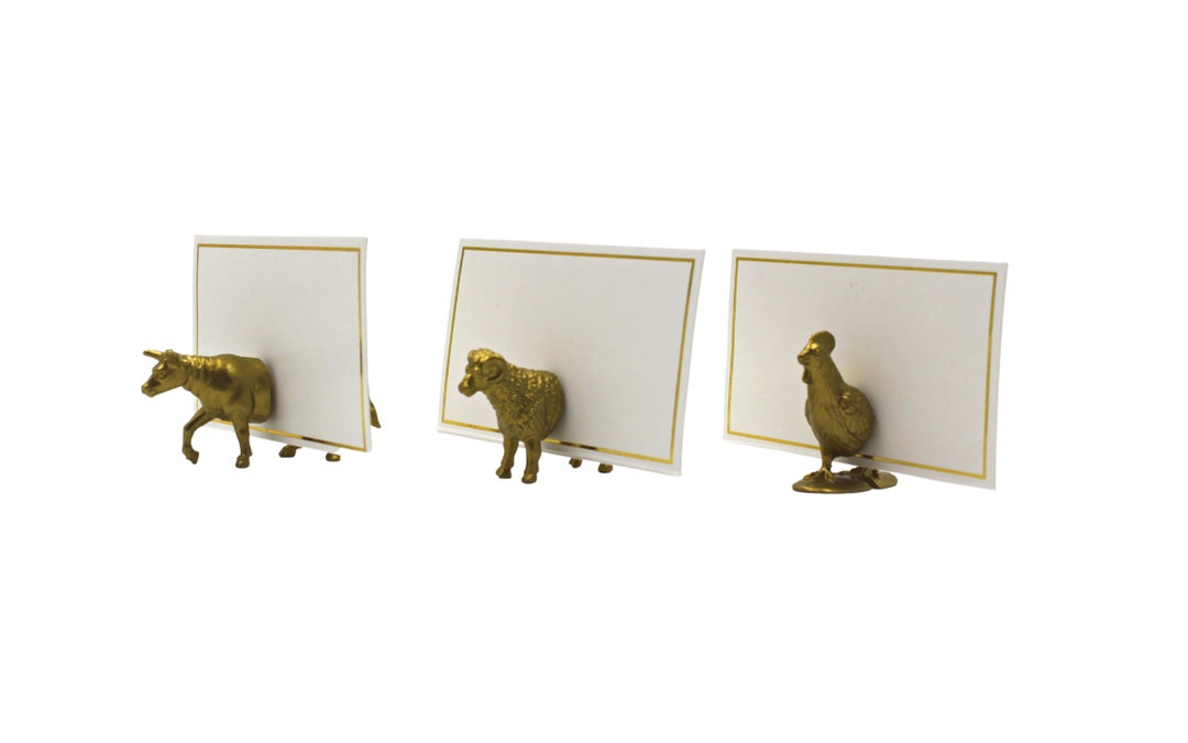 Gold Farm Animal Magnet Place Card Holder & Party Favor, Wedding Place ...
