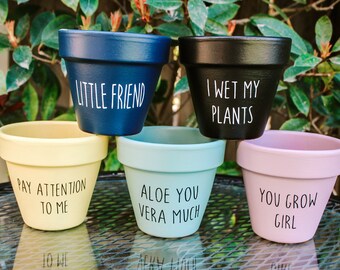 Funny Planter Pot, Plant Pun Pots, Punny Pots, Whimsical Flower Pot ...