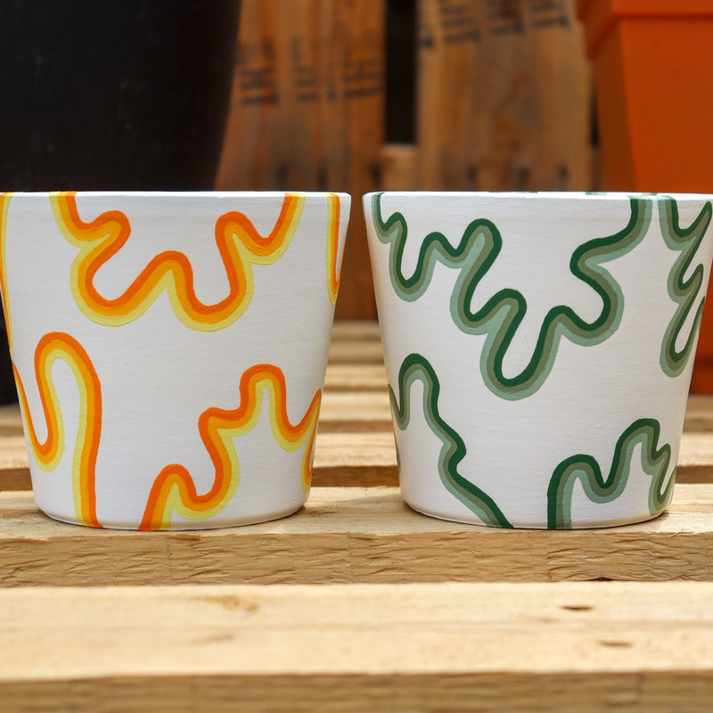 Retro Plant Pot - Etsy