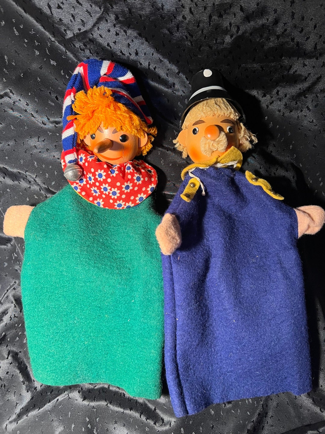 1950s Hand-painted Wooden Hand Puppets - Etsy
