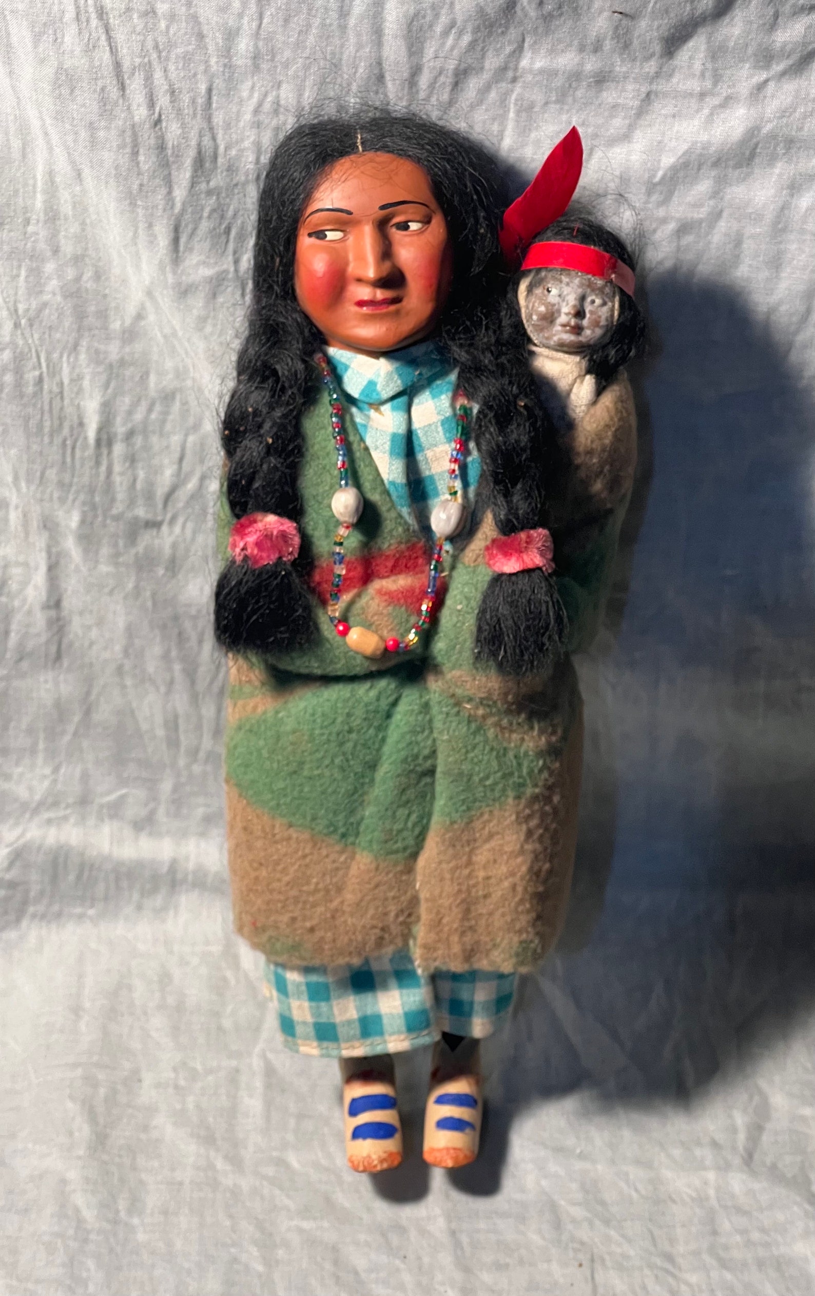 Native American Indian Female Bully Good Skookum Doll 11 W/papoose ...