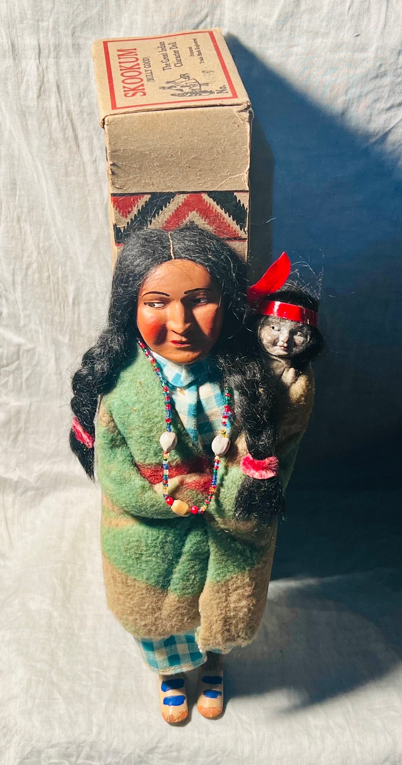 Native American Indian Female Bully Good Skookum Doll 11 W/papoose ...