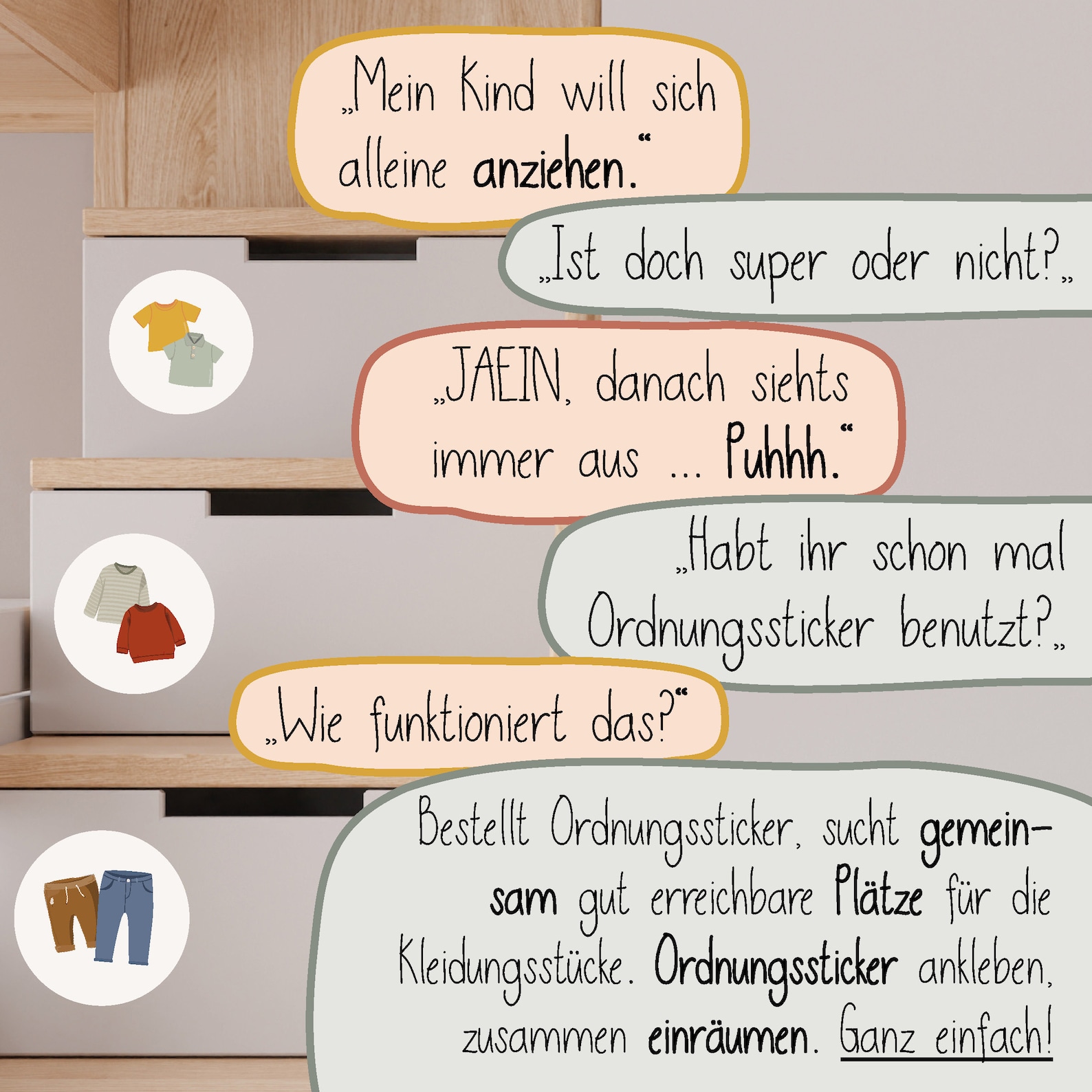 Pack of 30 Montessori-style Organization Stickers for Boys and Girls ...