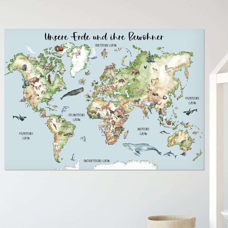 A1 World Map Poster - Etsy