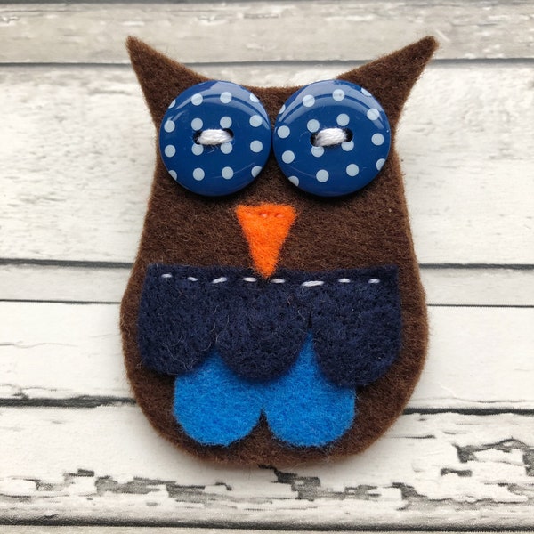 Felt Owl Brooch - Etsy