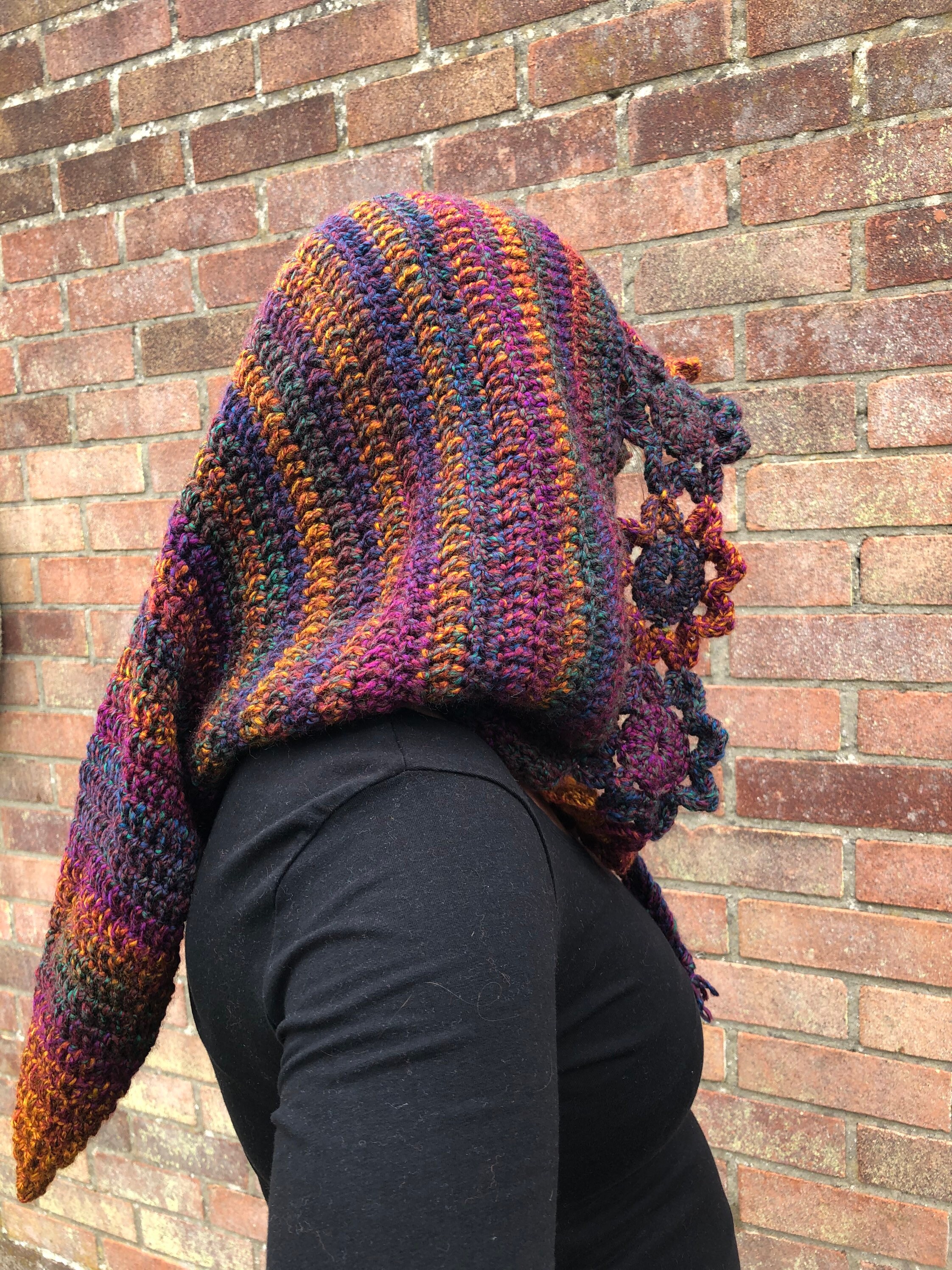 Floral Pixie Hood Long Pointed Crochet Festival Hood. | Etsy