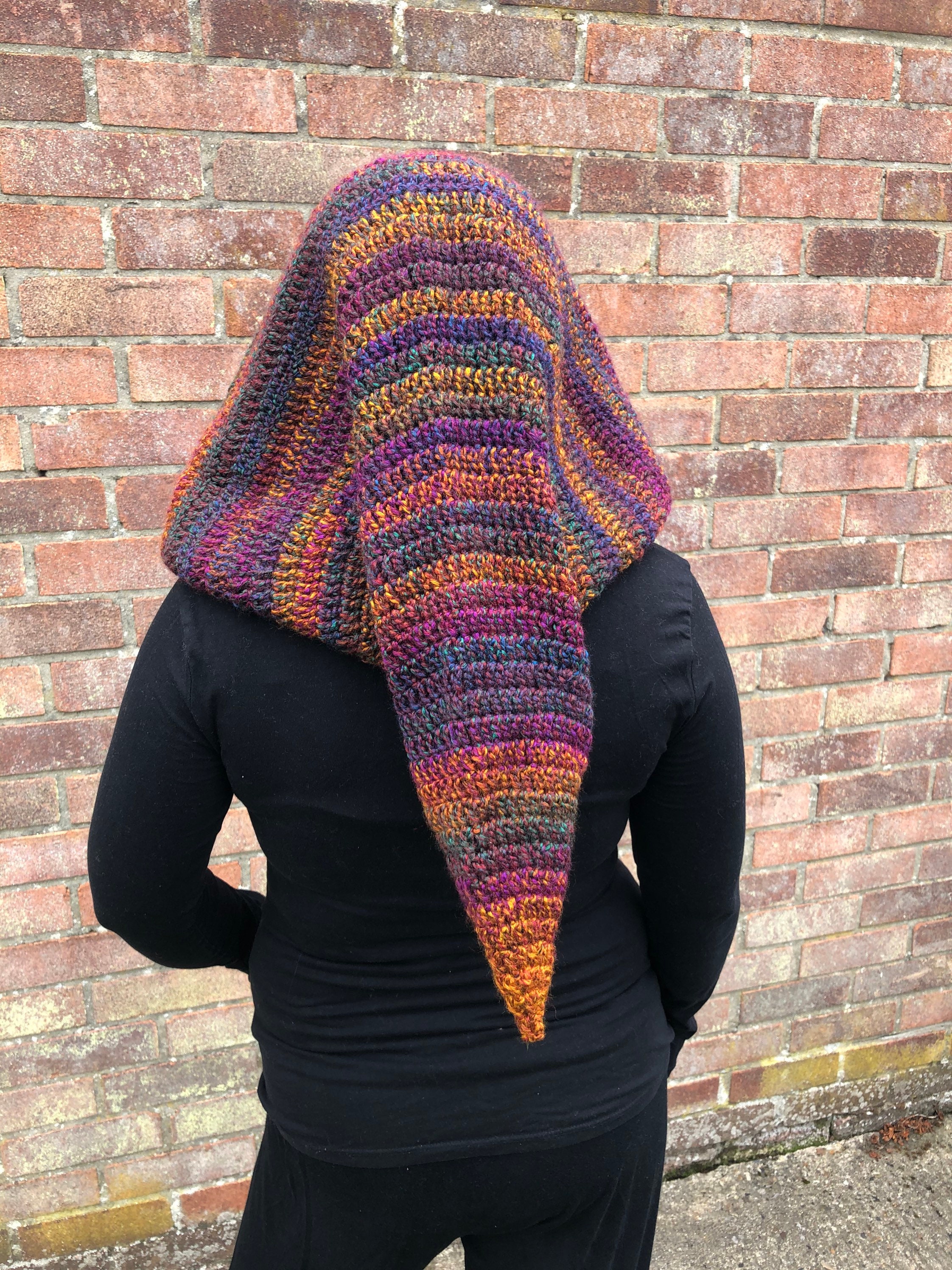 Floral Pixie Hood Long Pointed Crochet Festival Hood. | Etsy