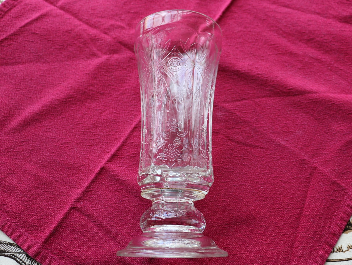 Victorian Pressed Glass Spooner Vase in Excellent Condition - Etsy