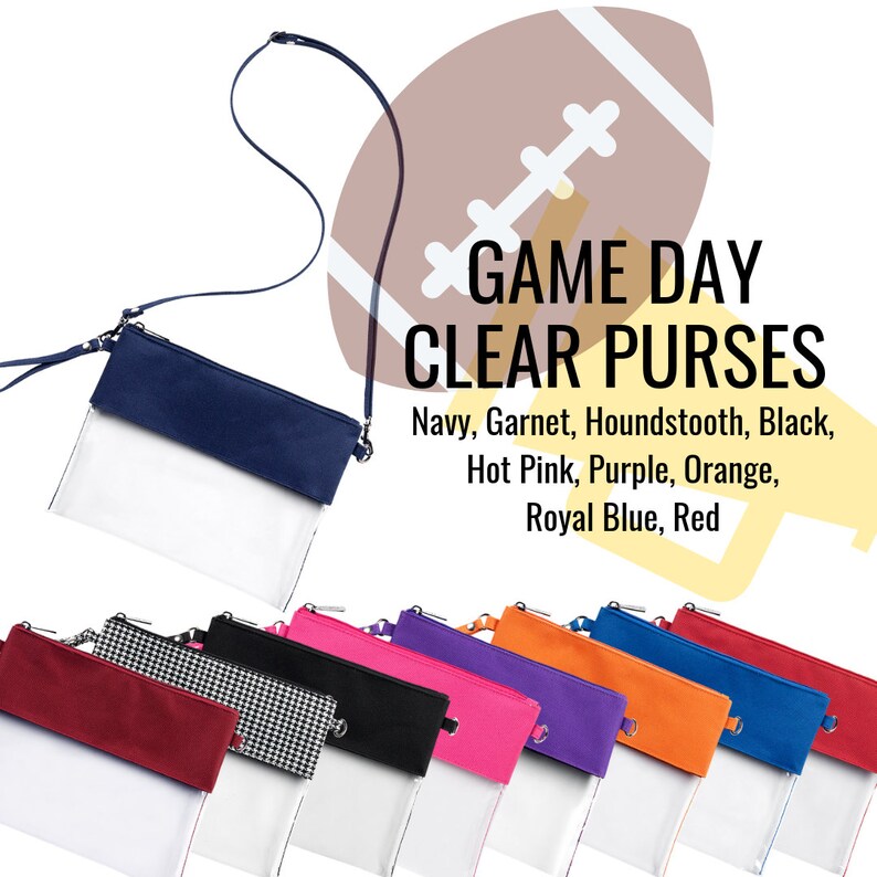 Clear Stadium Friendly Gameday Cross Body Purse 8 Colors - Etsy