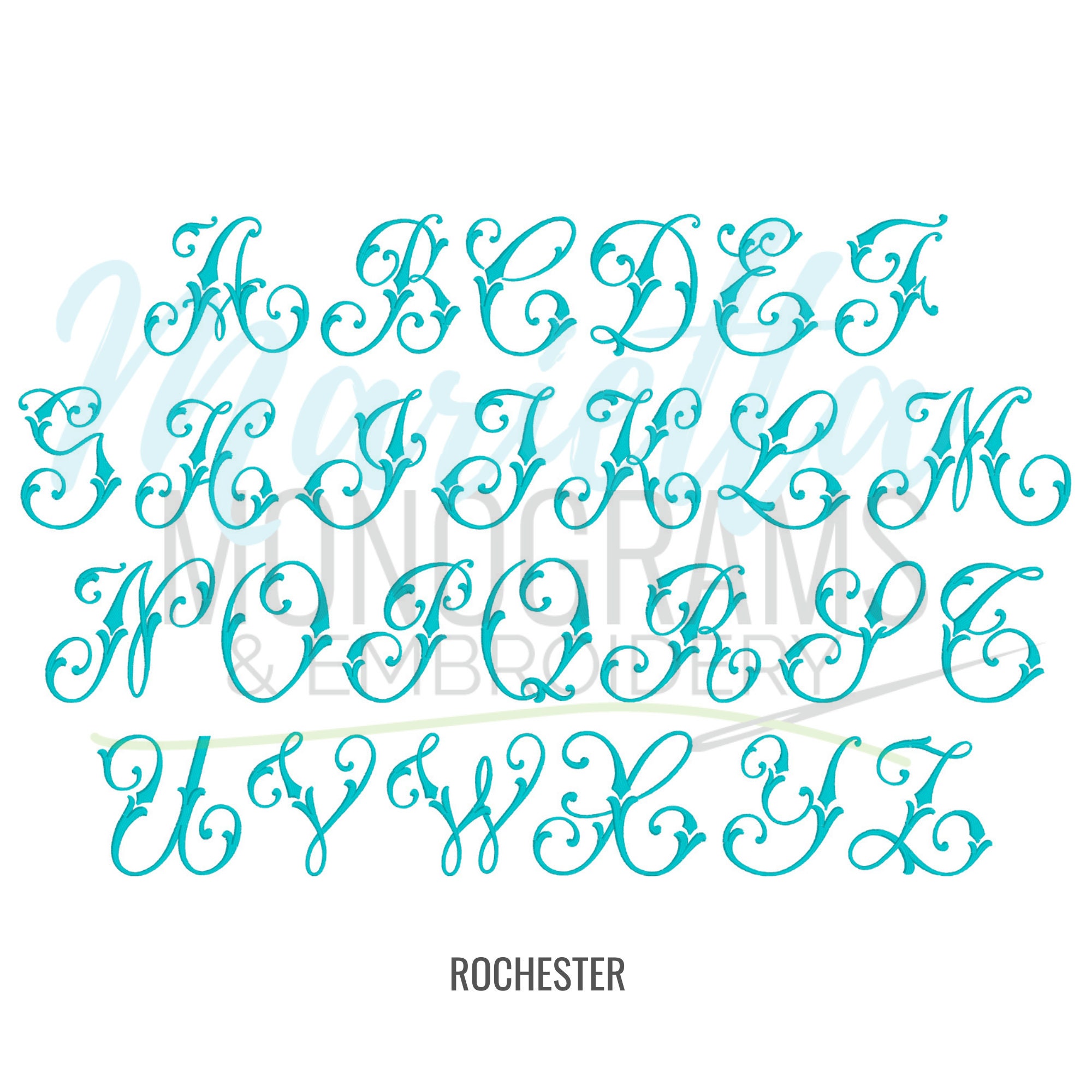 Marietta Monograms Embroidery Font Choices Single Letter | Etsy
