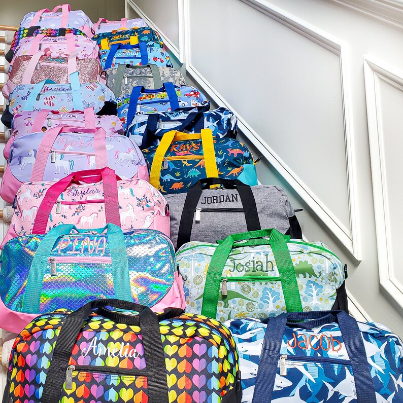 Monogrammed Duffle Bags for Kids Personalized Childrens - Etsy