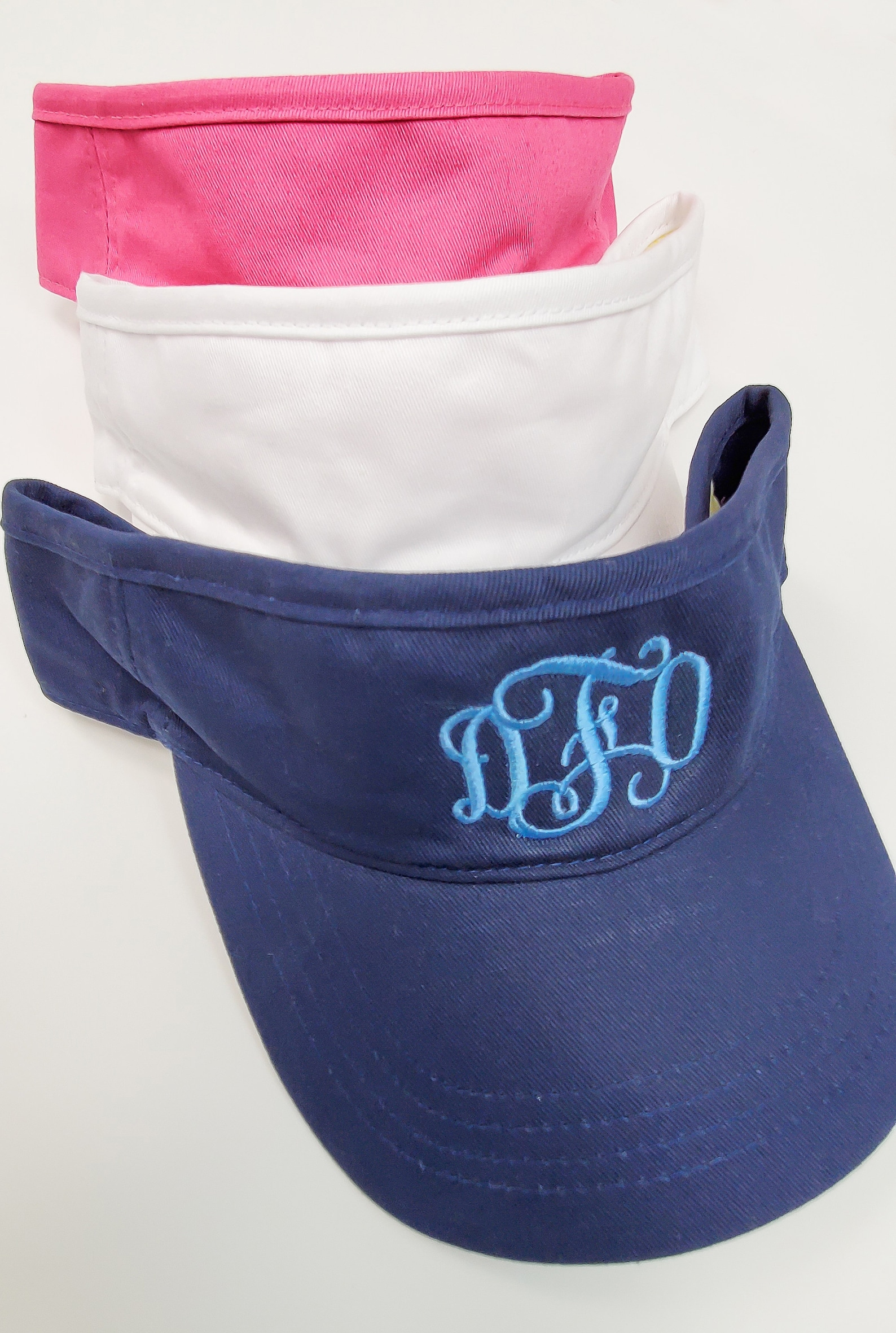 Solid Monogrammed Visor 6 Colors Cotton Visor | Etsy
