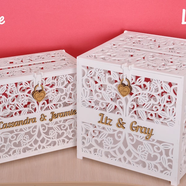Wedding Card Box With Slot and Lock - Etsy