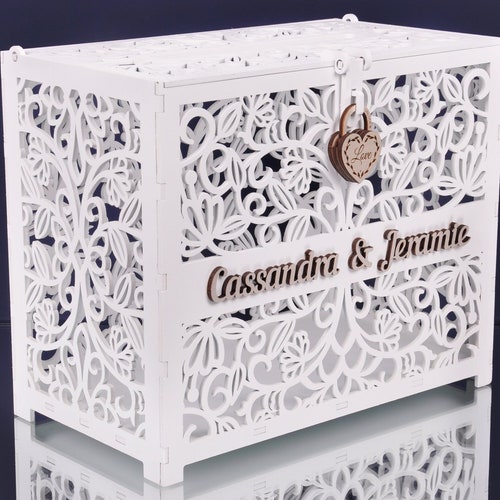 Wedding Card Box With Lock. Wedding Card Holder. Wedding Post - Etsy