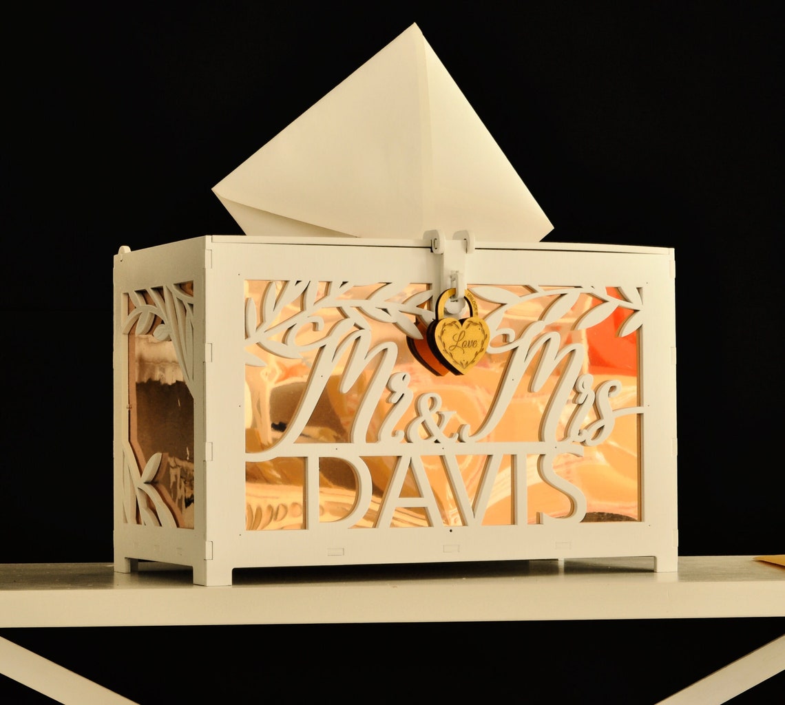 Elegant Wedding Card Box. White Wedding Card Box - Etsy