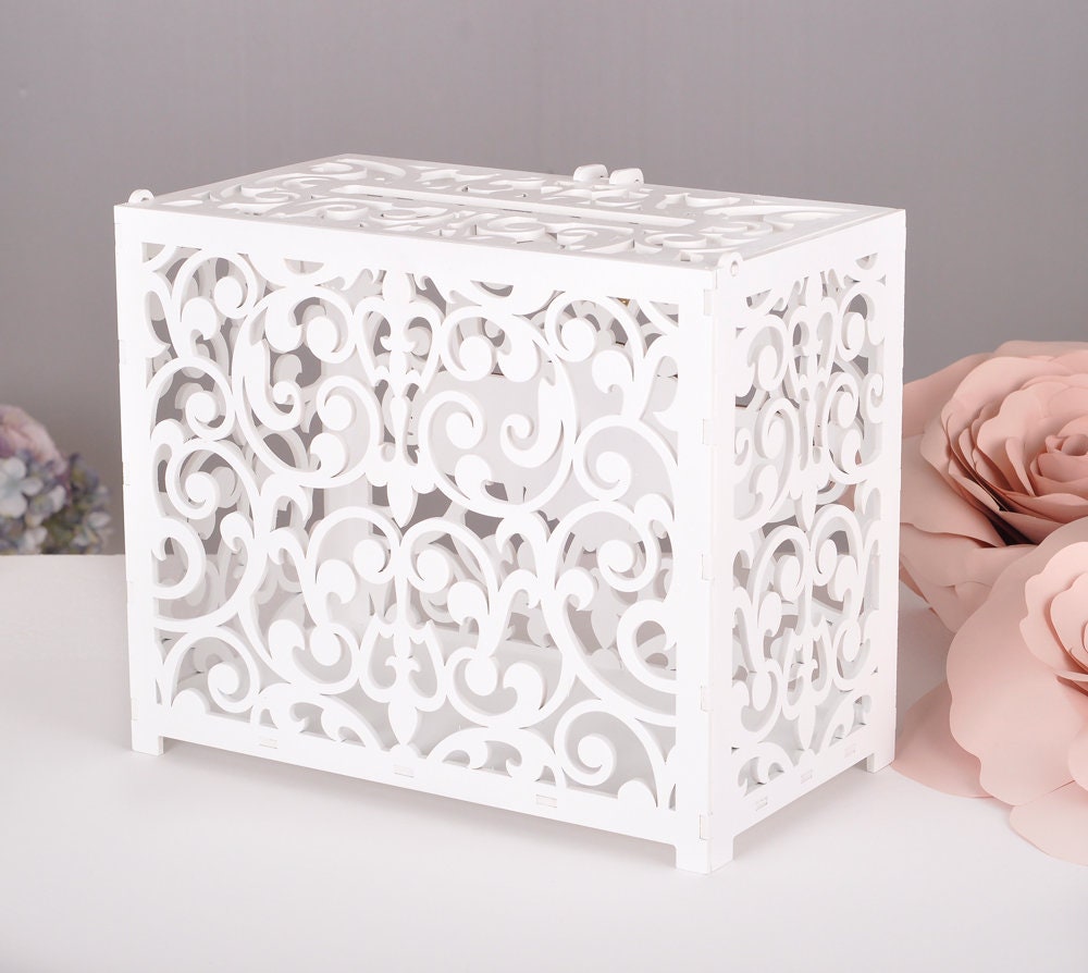 Wedding Card Box With Lock and Slot | Etsy