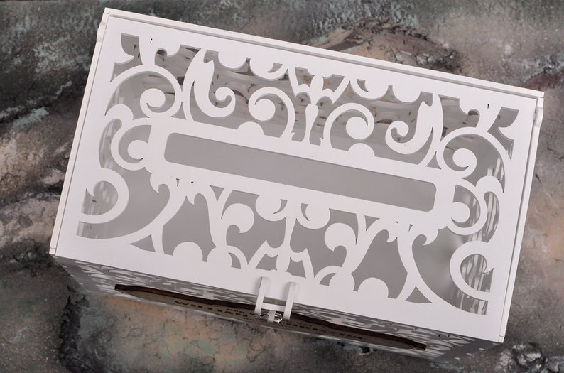 Card box for wedding with lock wedding post box wedding modern | Etsy