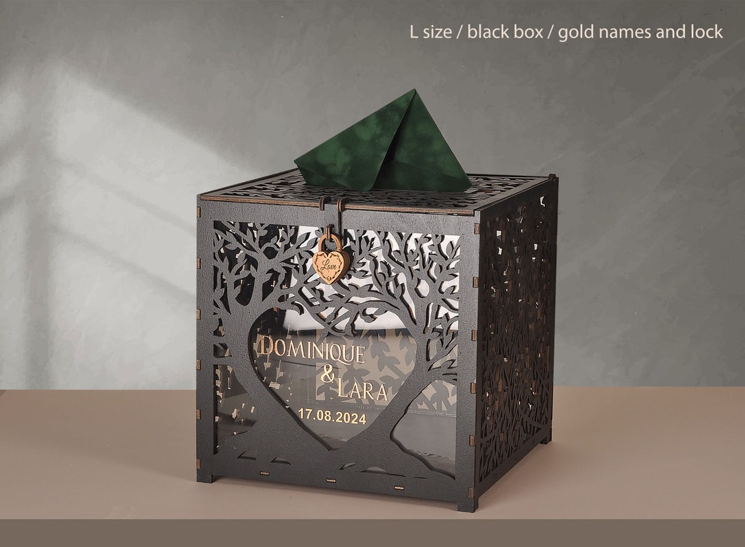 Wedding Card Box, Black and Gold Card Box, Gothic Card Box, - Etsy