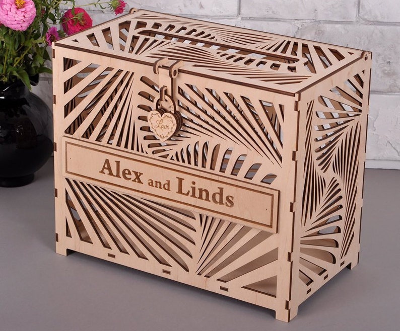 Wood Card Box Wedding Card Holder Wishing Well Wood Box - Etsy