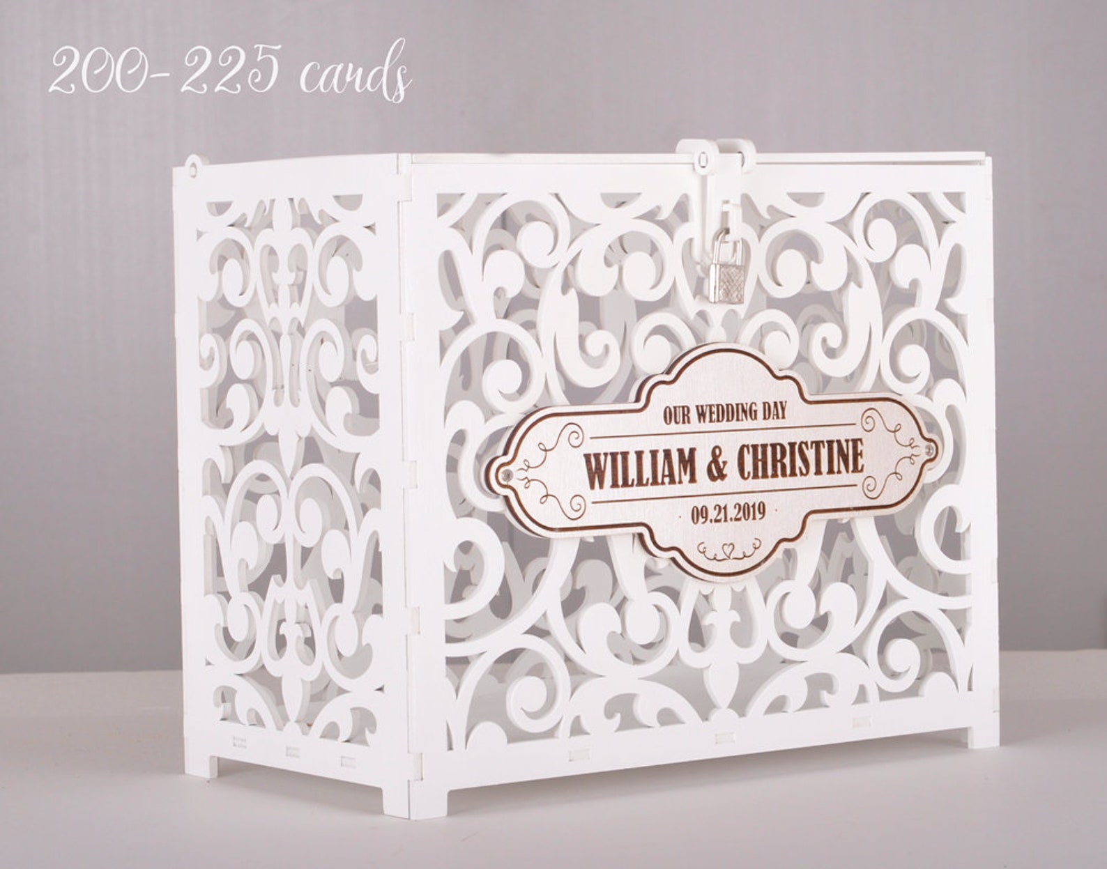 Card Box for Wedding With Lock Wedding Post Box Wedding Modern - Etsy