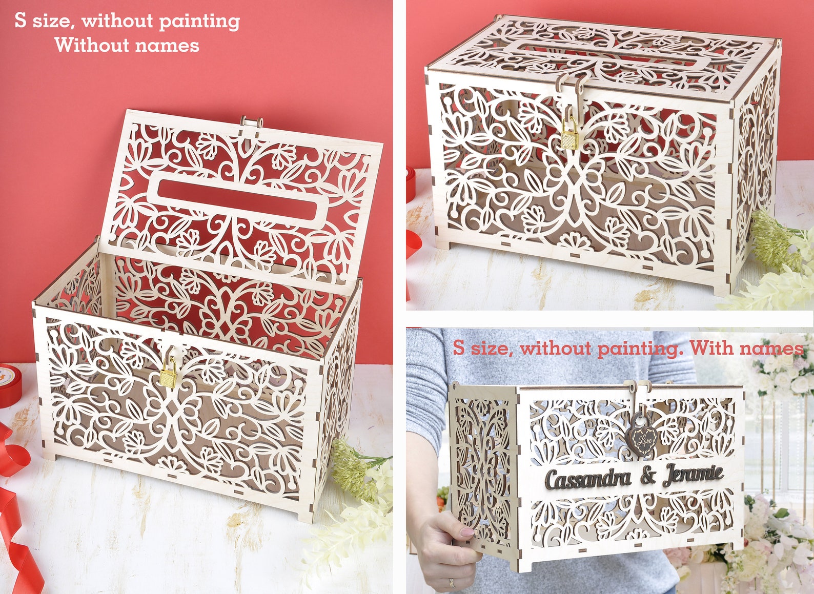 Wedding Card Box With Slot. Wedding Envelope Box. - Etsy