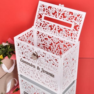 Card Box for Wedding With Lock - Etsy