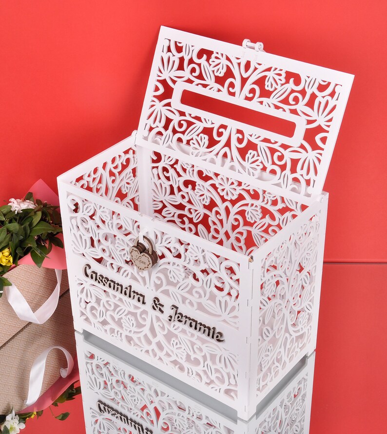 Card Box for Wedding With Lock - Etsy