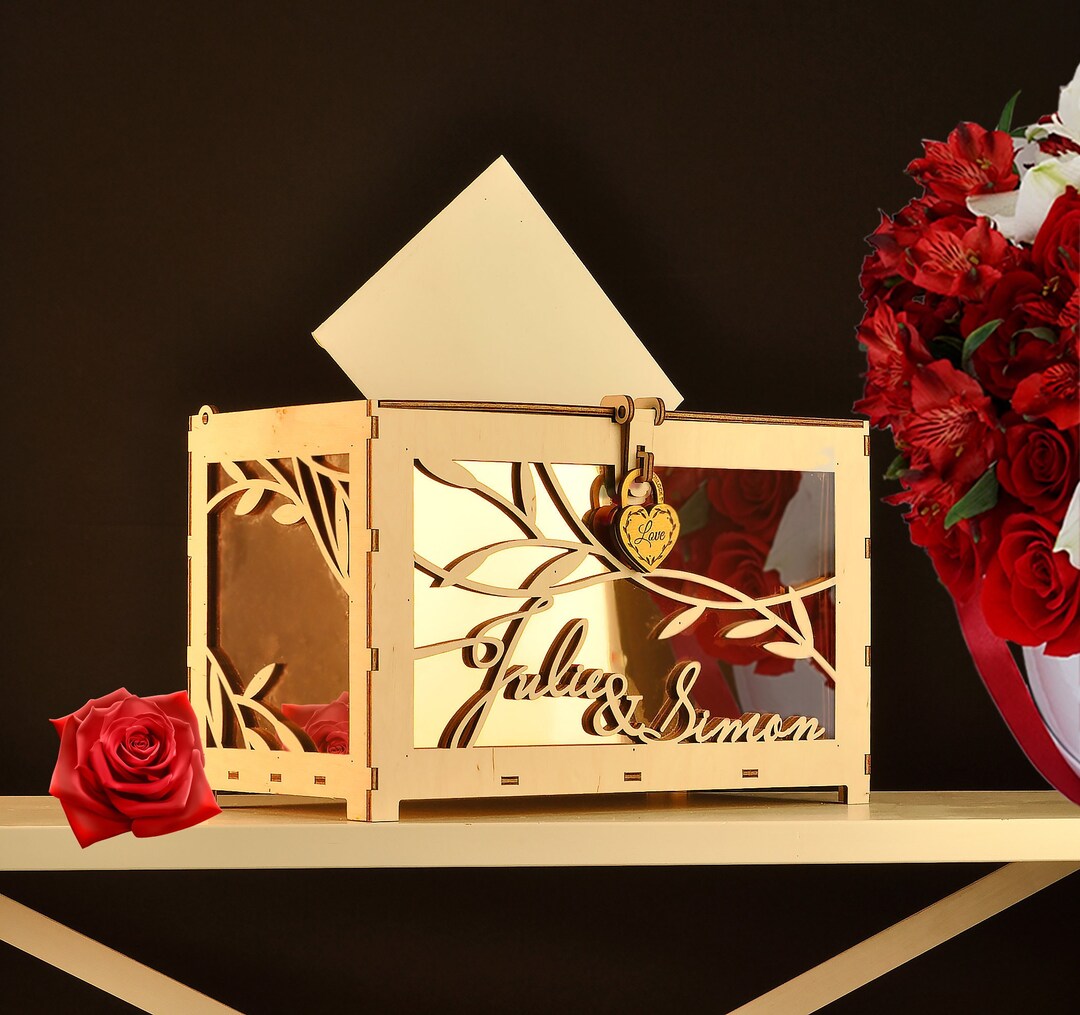 Wedding Card Box With Lock. Gold Wedding Card Box. Silver Wedding Card ...