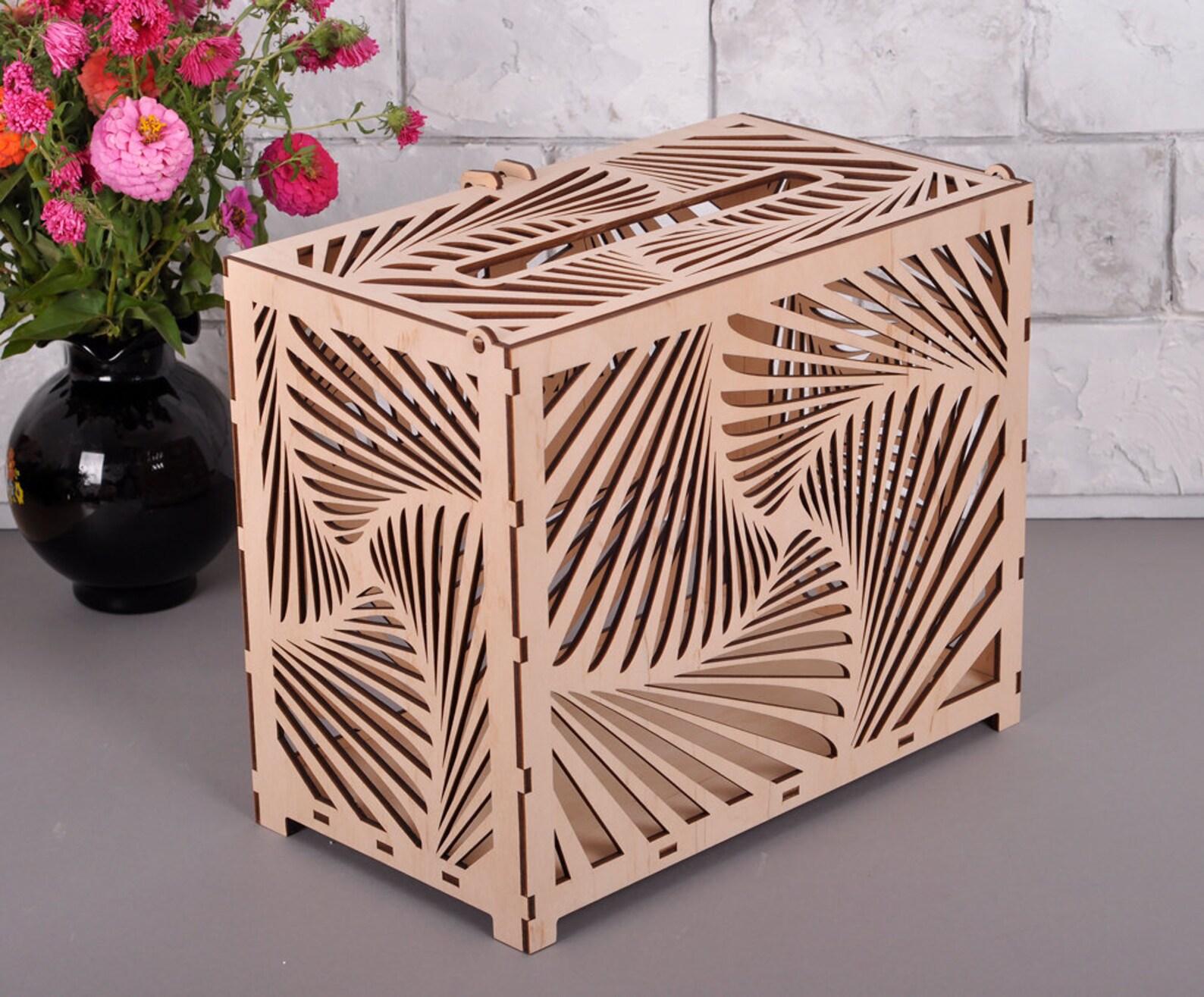 Wood Card Box Wedding Card Holder Wishing Well Wood Box - Etsy