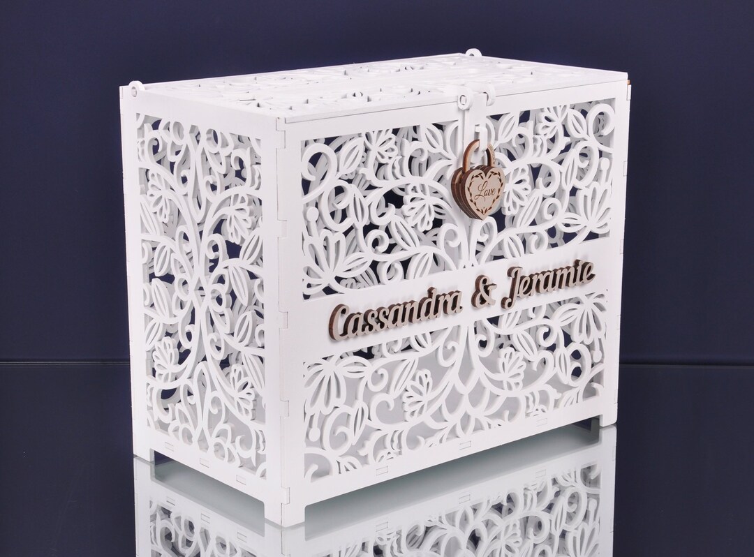 Card Box for Wedding With Lock - Etsy