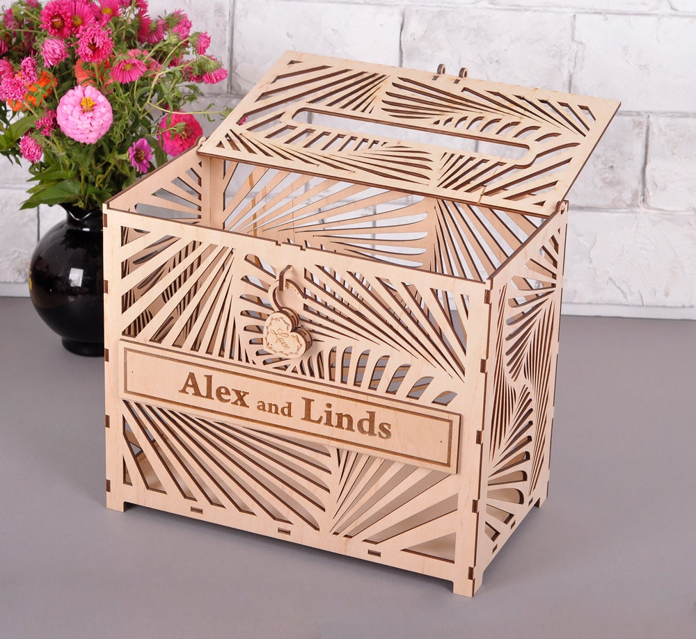 Wood Card Box Wedding Card Holder Wishing Well Wood Box - Etsy