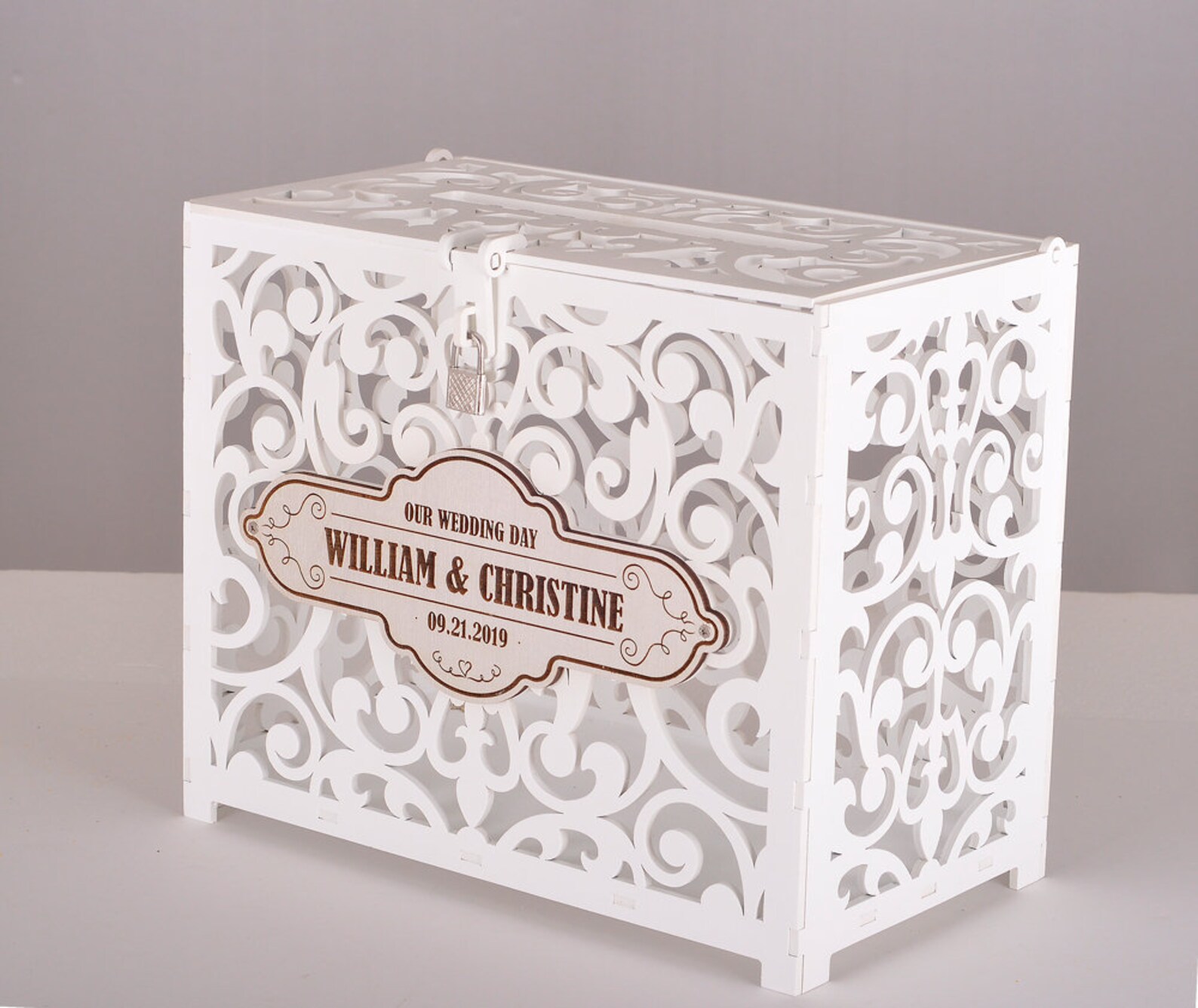 Card Box for Wedding With Lock Wedding Post Box Wedding Modern - Etsy