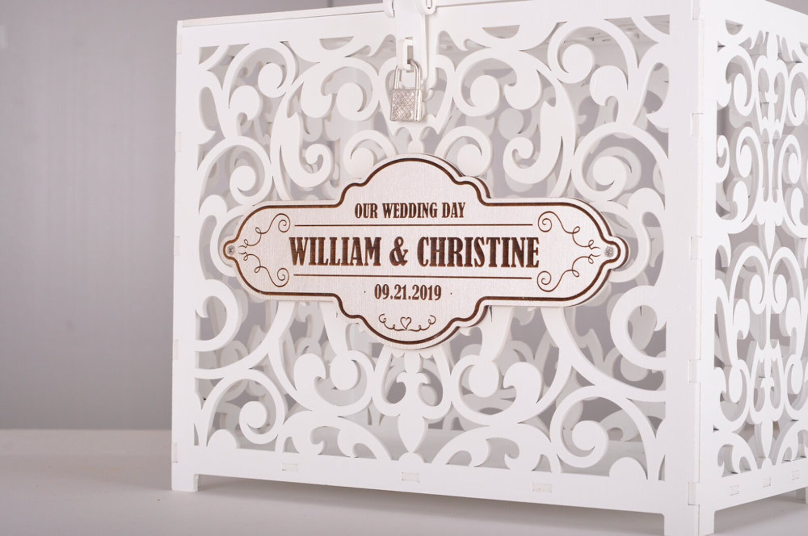 Card Box for Wedding With Lock Wedding Post Box Wedding Modern - Etsy