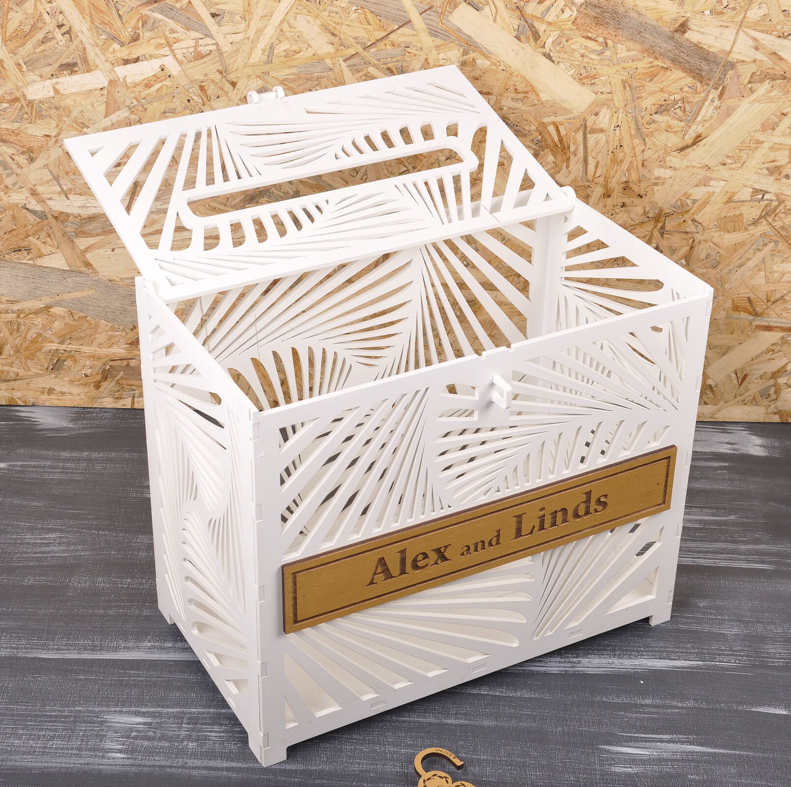 Wedding Card Box for Beach Wedding With Slot and Lock - Etsy