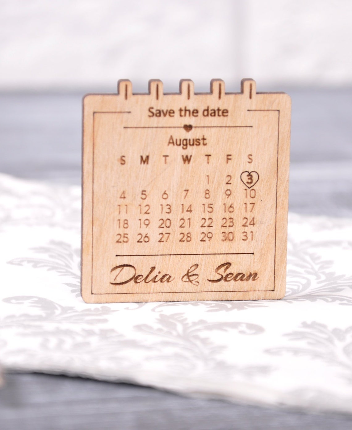 Rustic Wood Calendar Save the Date Magnet - Etsy