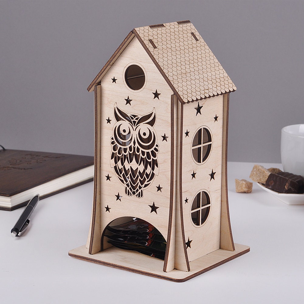 Tea box tea houses box for tea wooden tea house tea storage | Etsy