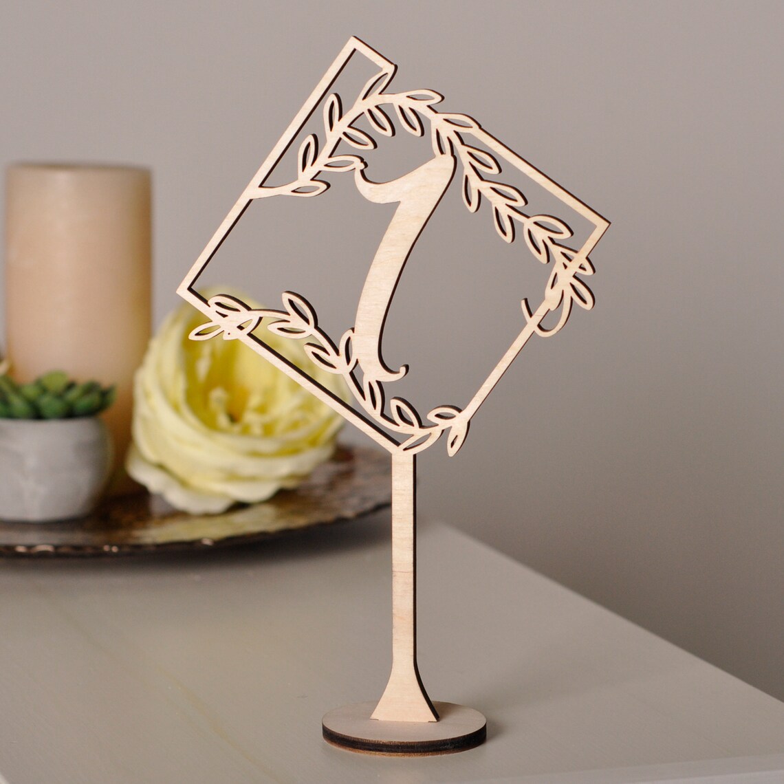 Rustic Wooden Wedding Table Numbers With Base - Etsy