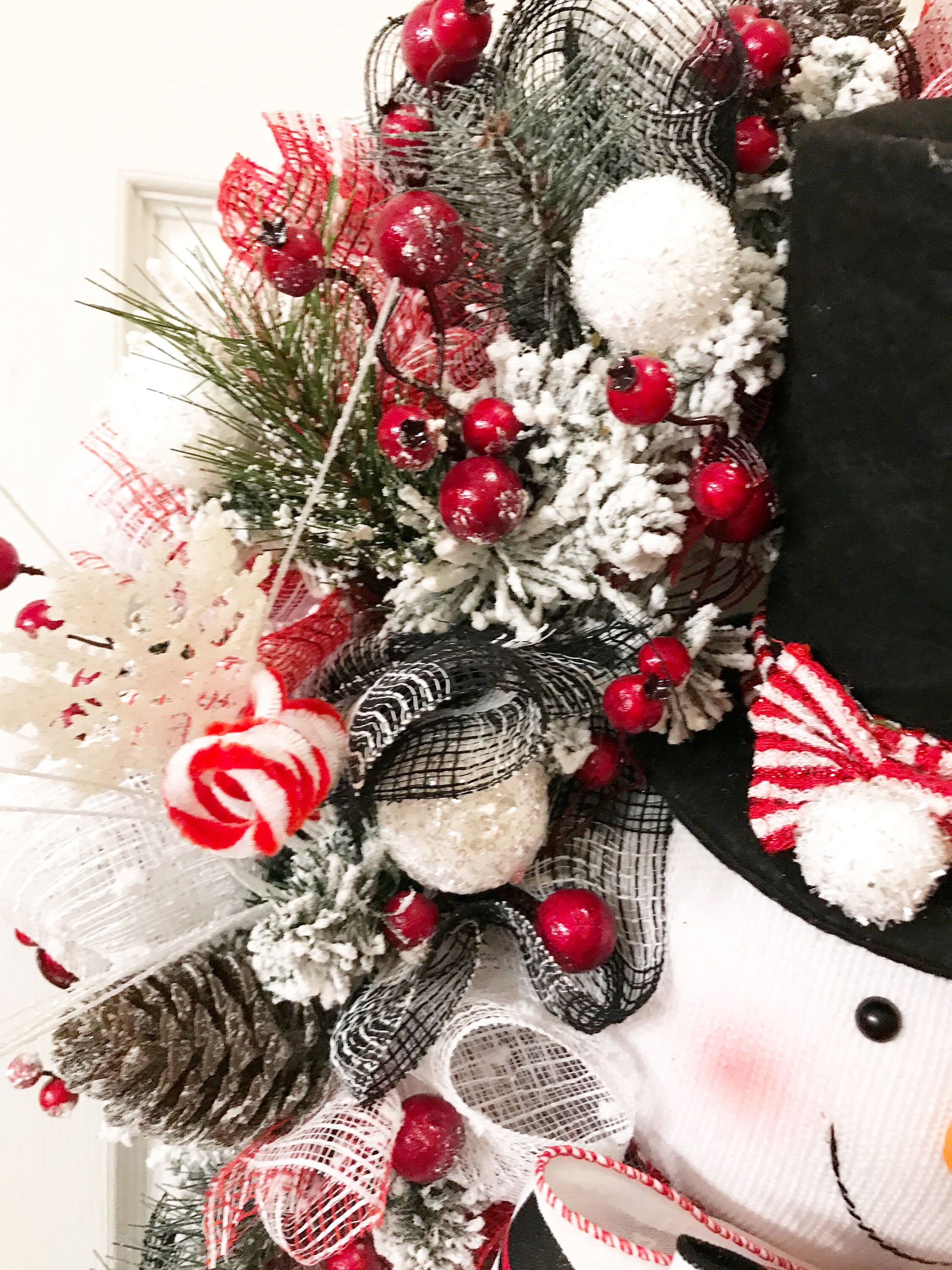 Snowman Wreath, Snowman Decor, Christmas Gift, Christmas Wreath ...