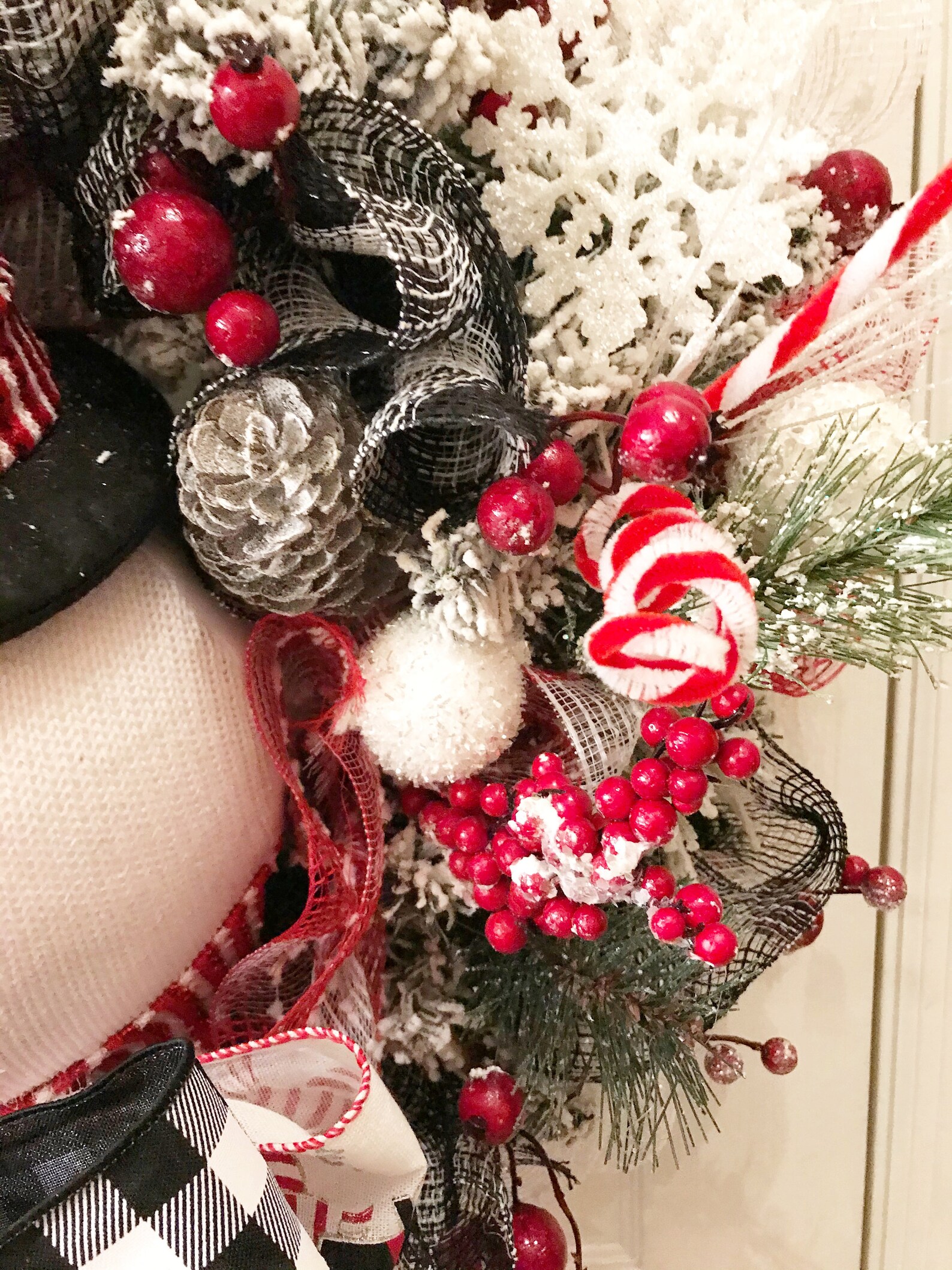 Snowman Wreath, Snowman Decor, Christmas Gift, Christmas Wreath ...
