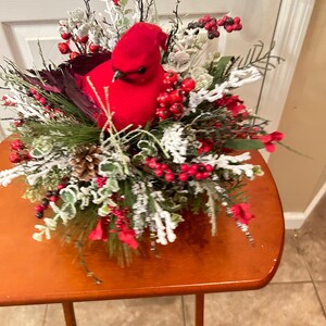 Cardinal Centerpiece, Christmas Decor, Christmas Gift, Cardinal Decor ...