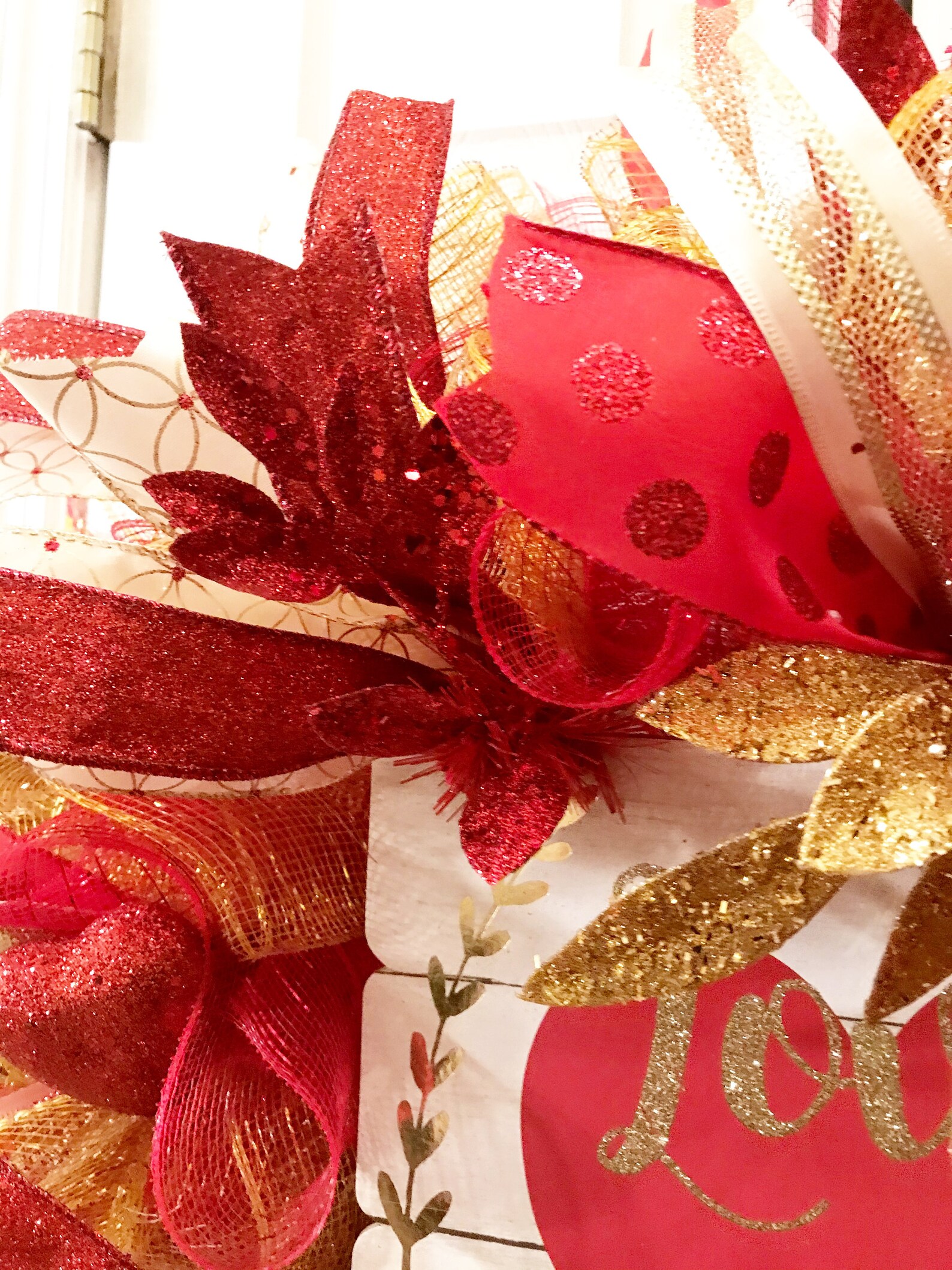 Love Each Moment Wreath, Deco Mesh Wreath, Door Wreath, Anniversary ...