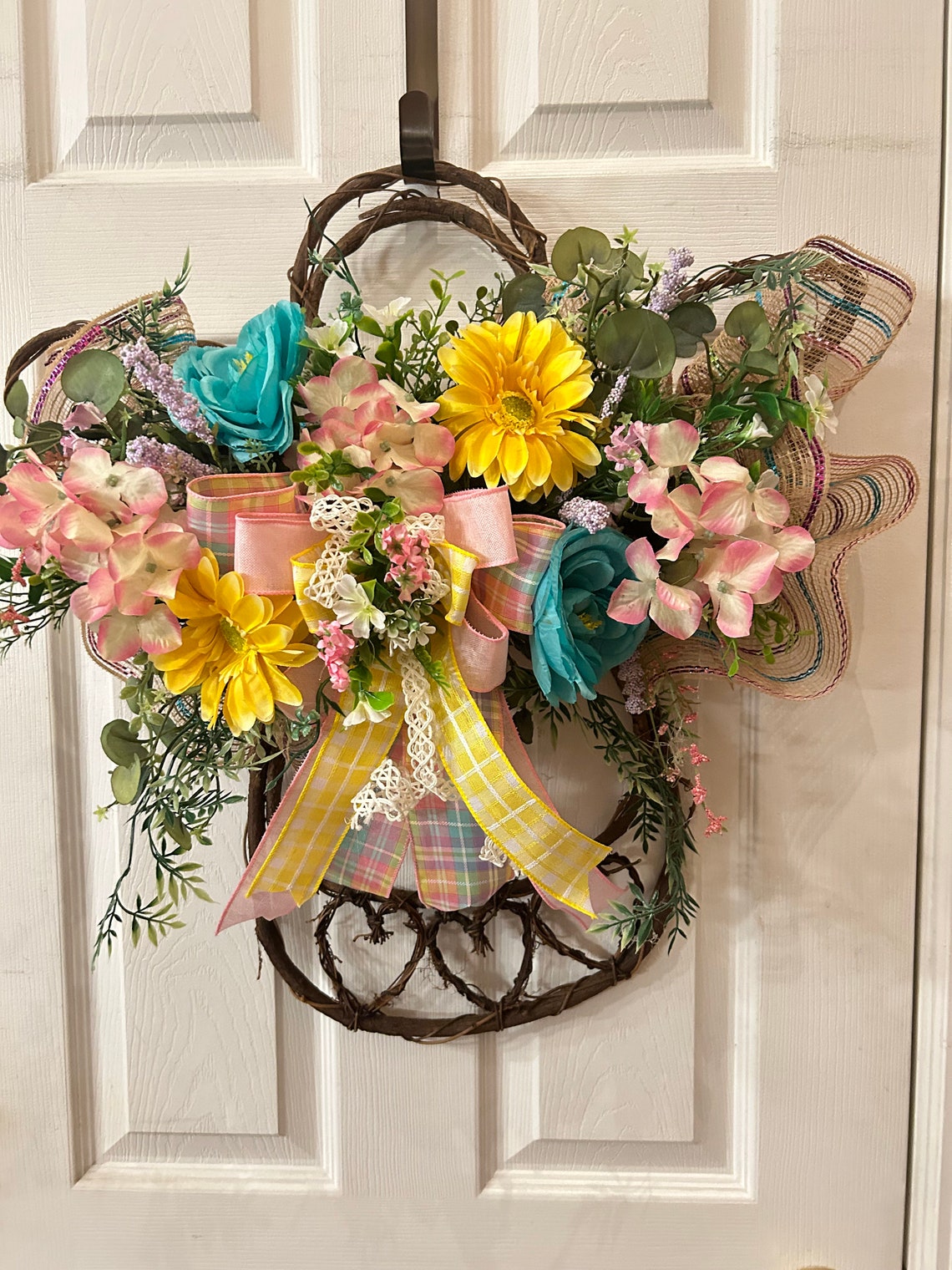 Angel Grapevine Door Hanger: Spring Floral Wreath - Etsy