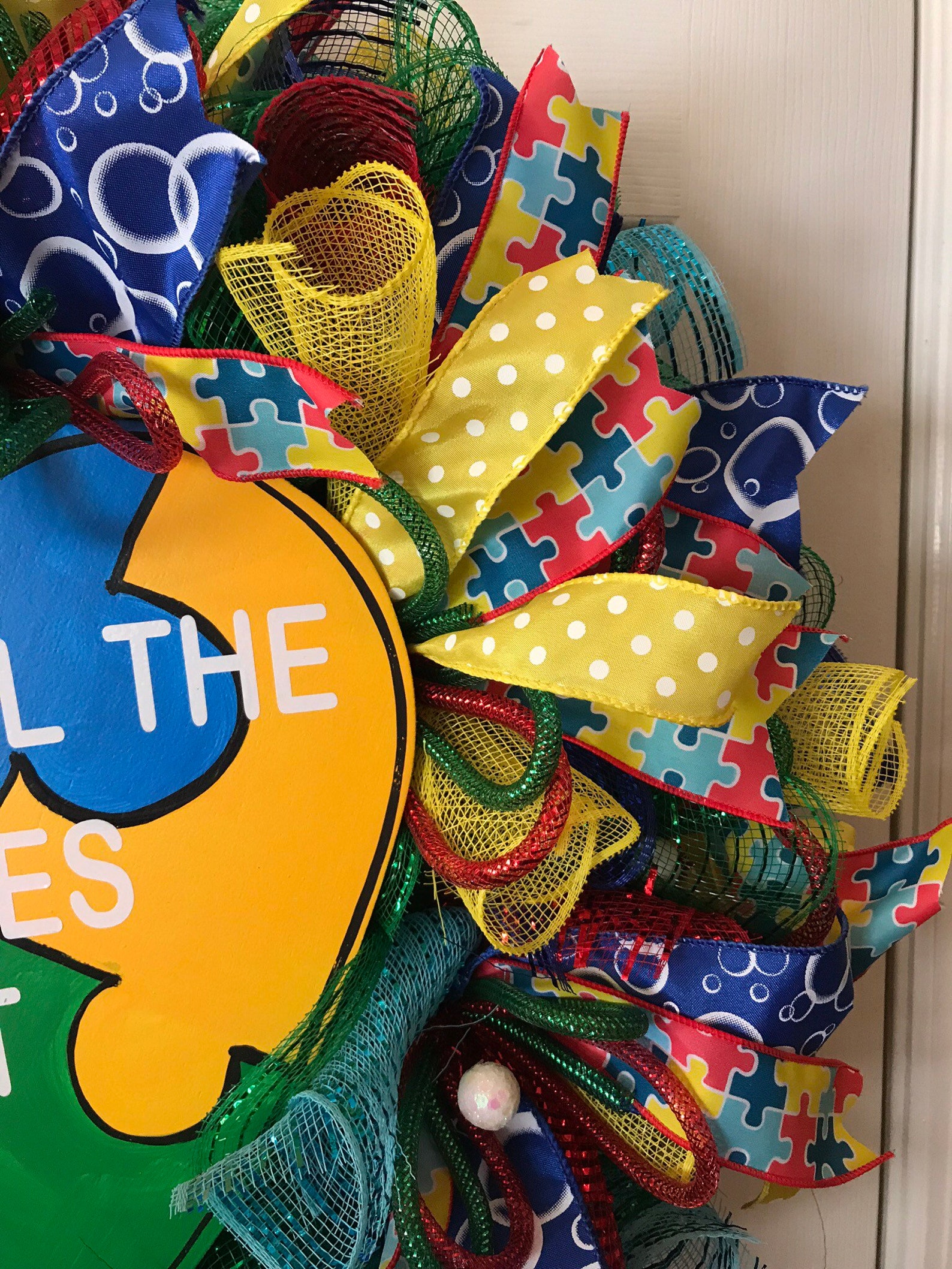 Autism Awareness Wreath Autism Wreath Deco Mesh Wreath Deco - Etsy