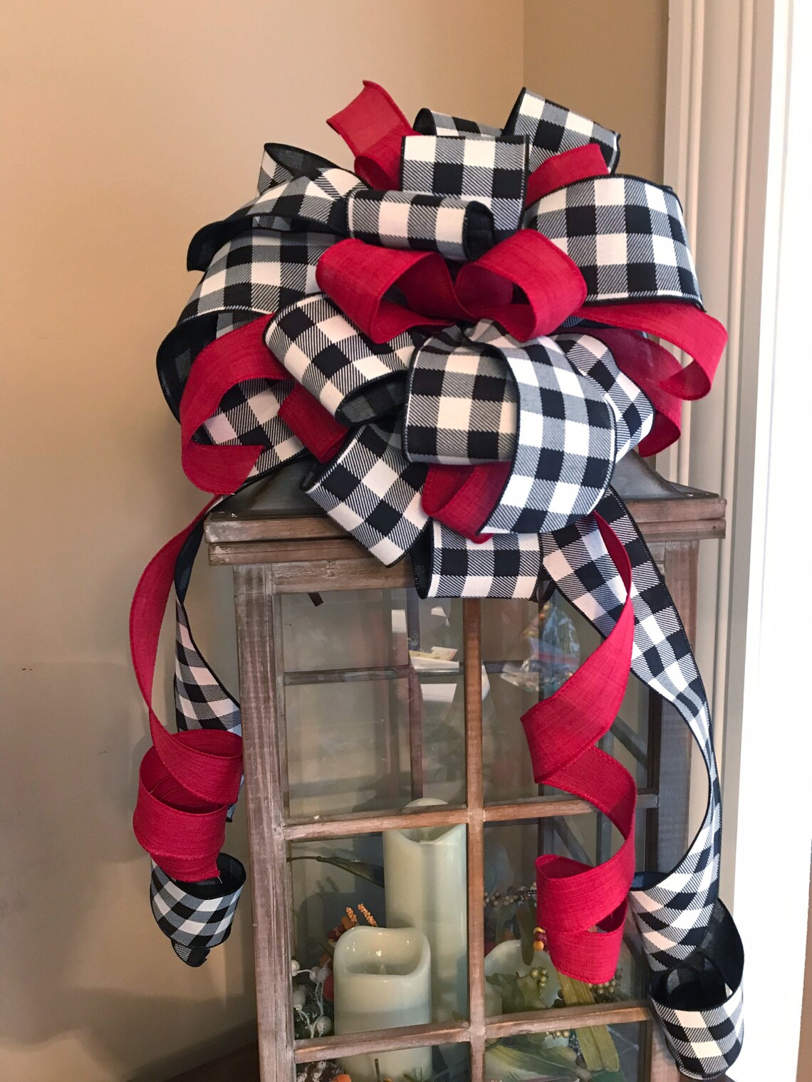 Buffalo Check Bow Lantern Bow Only W/tails Everyday Bow | Etsy