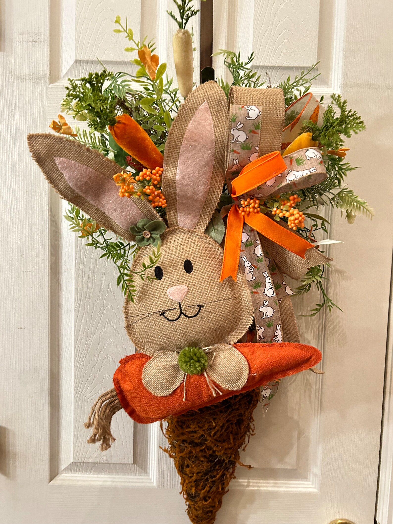 Burlap Bunny Carrot Door Hangers: Easter Spring Decor - Etsy