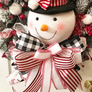 Snowman Wreath, Snowman Decor, Christmas Gift, Christmas Wreath ...